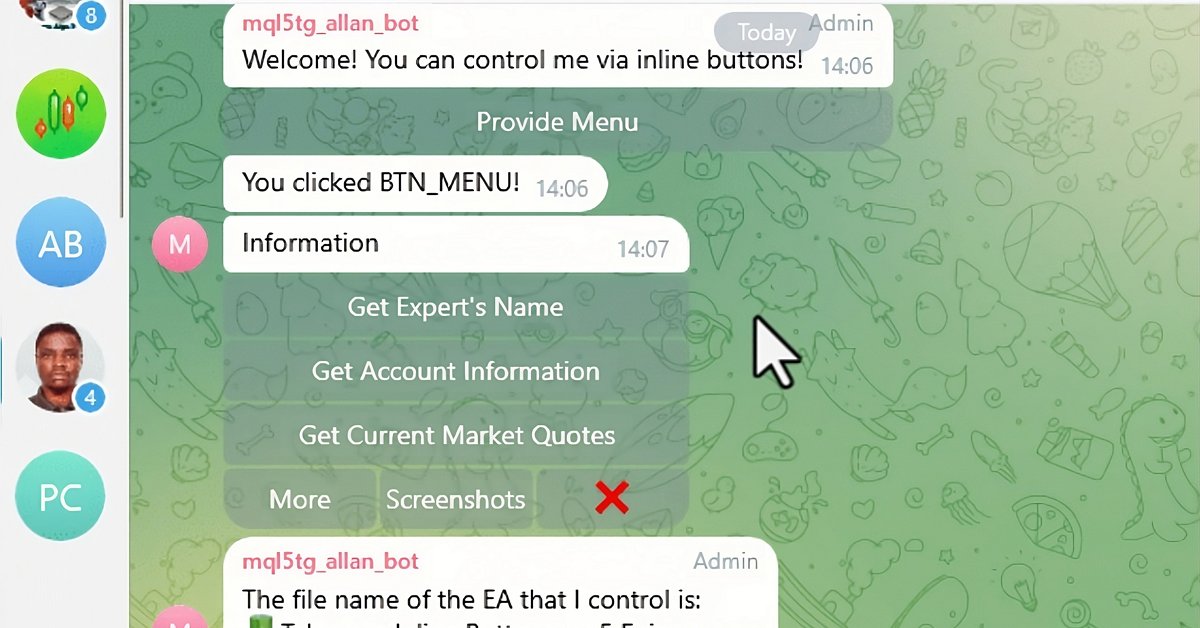 Creating an MQL5-Telegram Integrated Expert Advisor (Part 6): Adding Responsive Inline Buttons ...