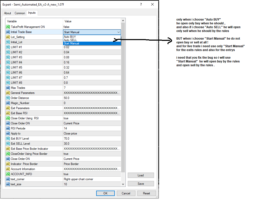I Need To Fix Two Options And Add One Parameters An Order To Develop The Trading Robot At Mql5