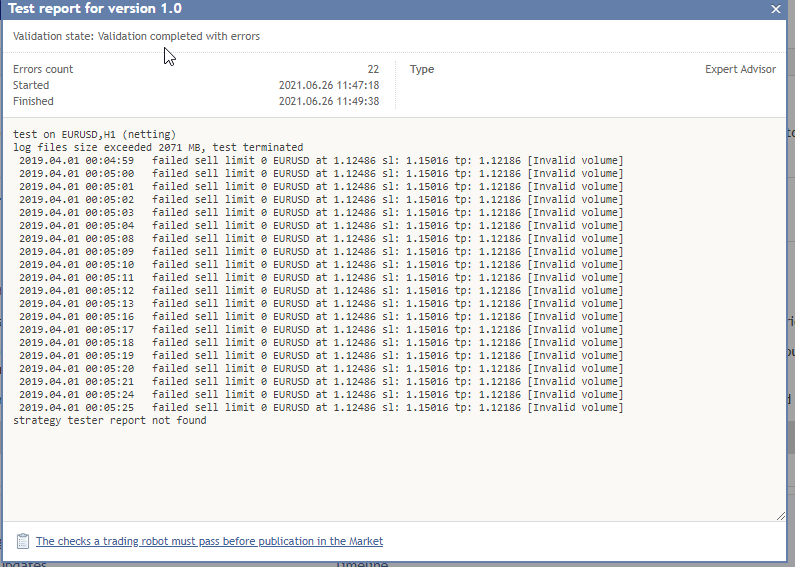 I Want To Publish My Ea But Cannot Pass Mql5 Market Automatic Validation An Order To Develop
