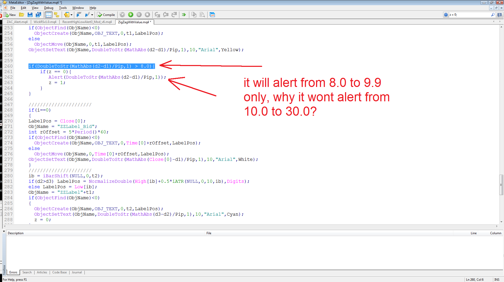 Problem With Coding Please Help Pips Mql4 And Metatrader 4 Mql4 Programming Forum