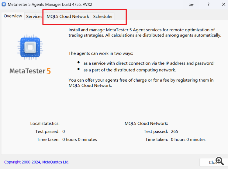 Why My Agent Manager Does Not Have Mql5 Cloud Netword And Scheduler Horizontal Line