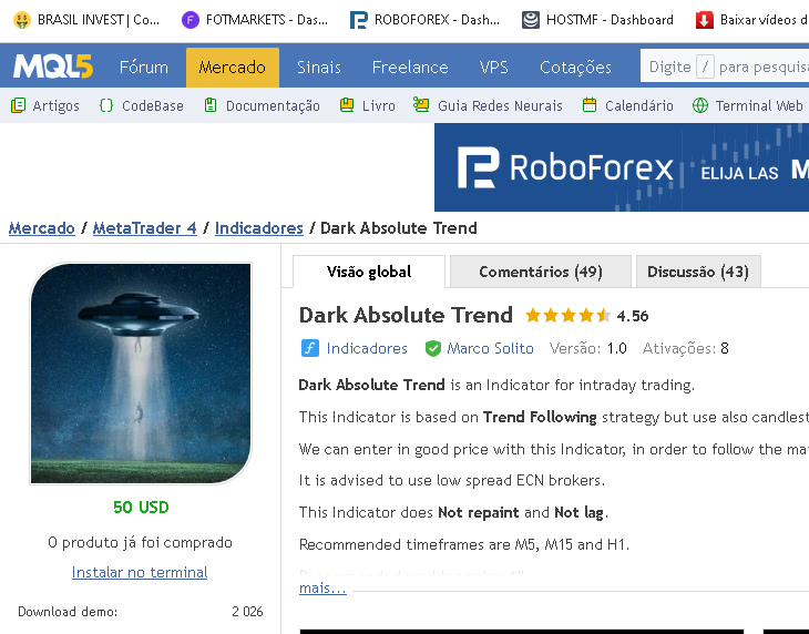 Comments | Dark Absolute Trend | Buy Trading Indicator for MetaTrader 4