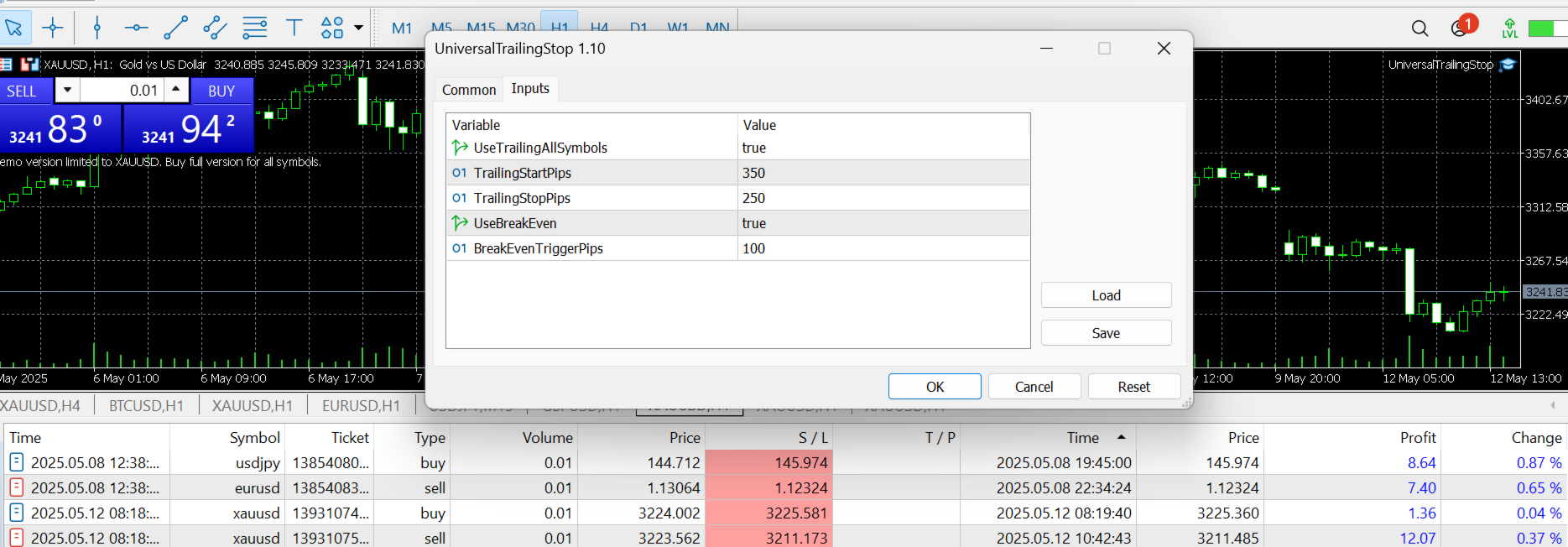 Universal Trailing Stop and Breakeven EA | Free Download Trading Utility for MetaTrader 5