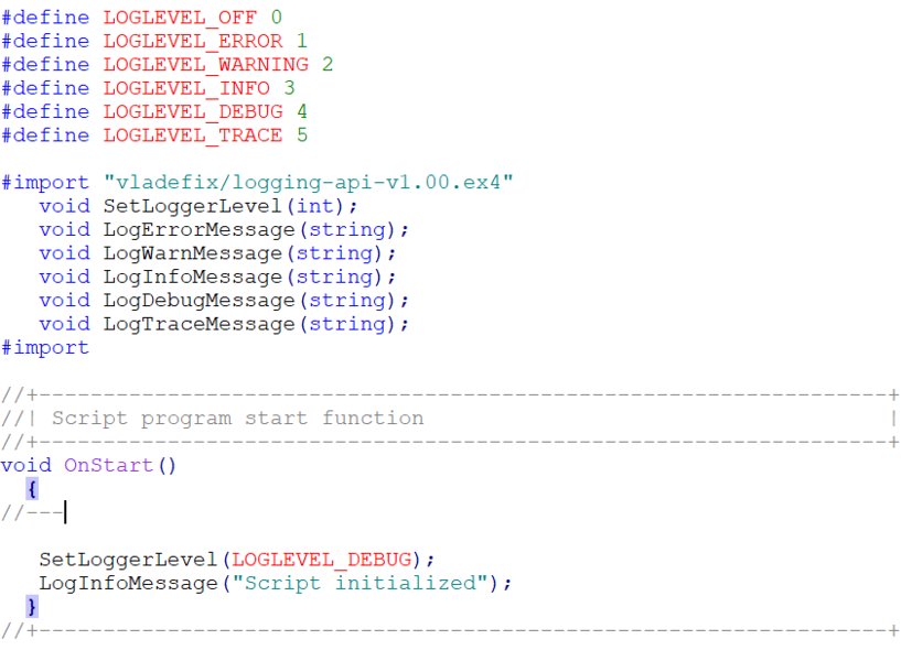 MT4 Logging API | Free Download Trading Library for MetaTrader 4