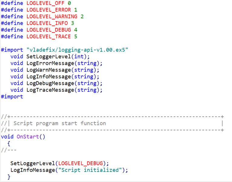 MT5 Logging API | Free Download Trading Library for MetaTrader 5