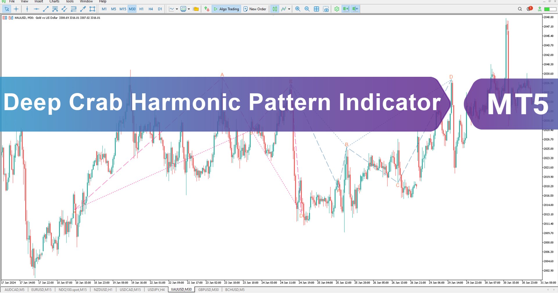 Deep Crab Harmonic Pattern Indicator MT5 | MetaTrader 5 için Ücretsiz ...