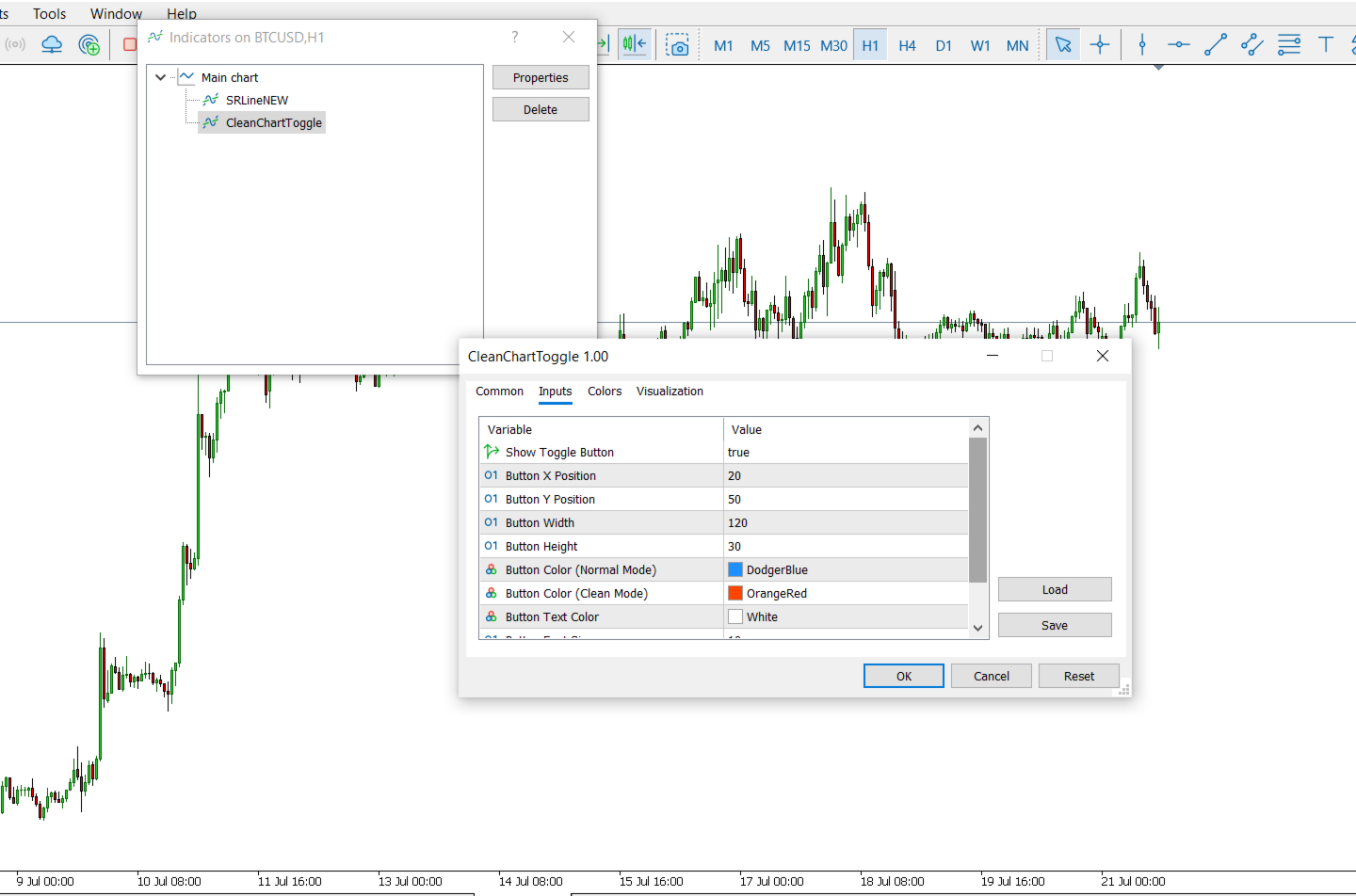 Clean Chart Toggle | Free Download Trading Indicator for MetaTrader 5