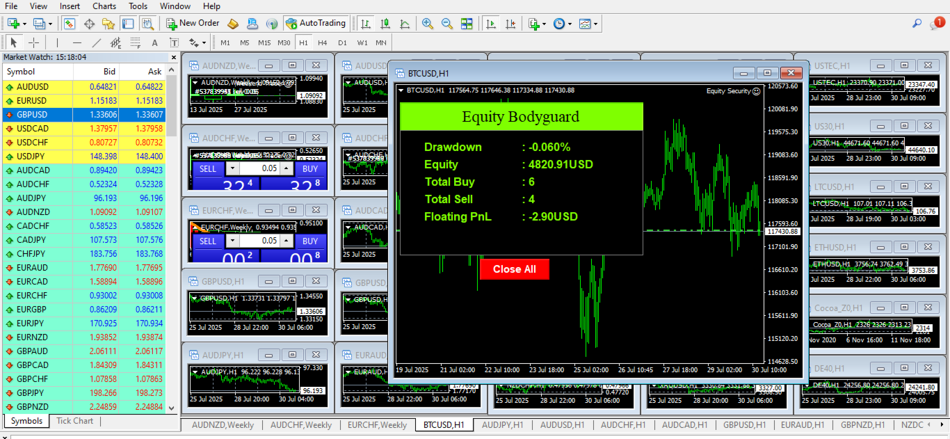 Equity Security MT5 | Buy Trading Utility for MetaTrader 5