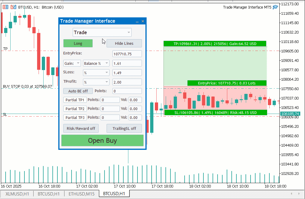 Trade Manager Interface MT5 | Free Download Trading Utility for ...