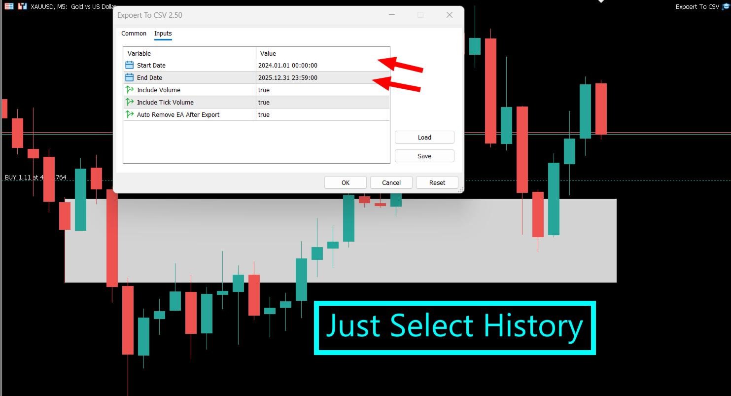 Export History Data to CSV | Free Download Trading Utility for MetaTrader 5