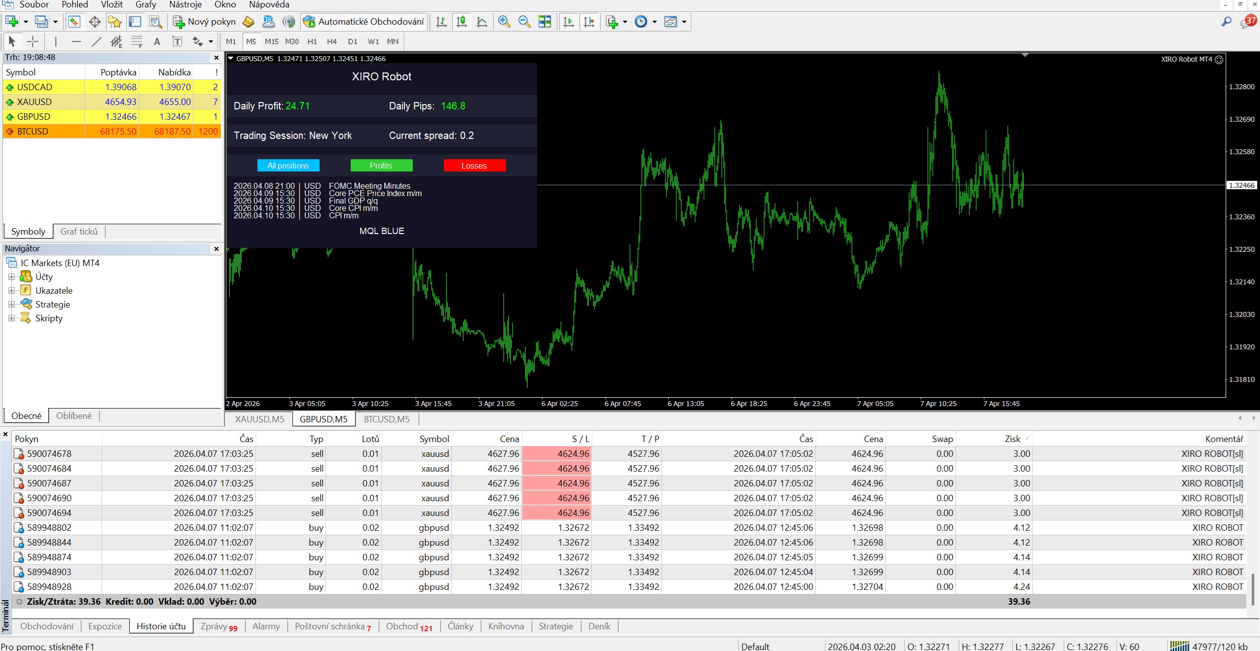 Comments | XIRO Robot MT4 | Buy Trading Robot (Expert Advisor) for ...