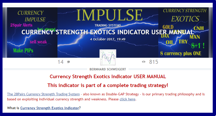 Comments | Currency Strength Exotics | Buy Trading Indicator for MetaTrader 4