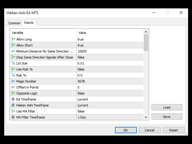 Buy the 'Heiken Ashi EA MT5' Trading Robot (Expert Advisor) for MetaTrader 5 in MetaTrader Market